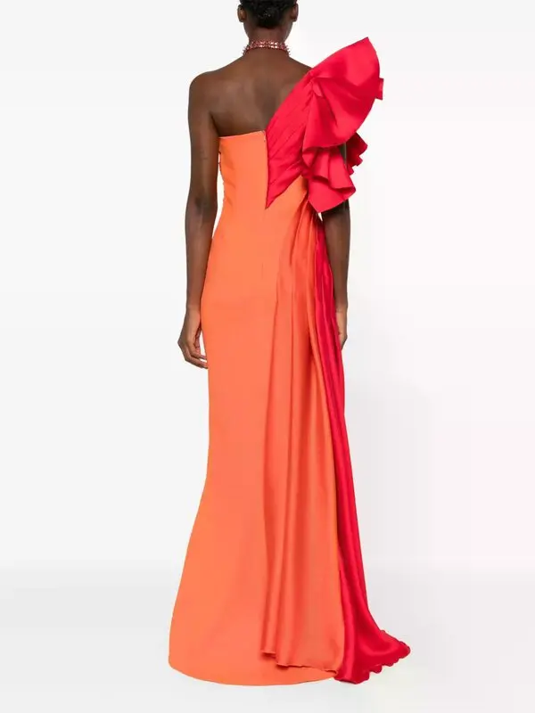 GABY CHARBACHY One-shoulder Draped Mermaid Gown