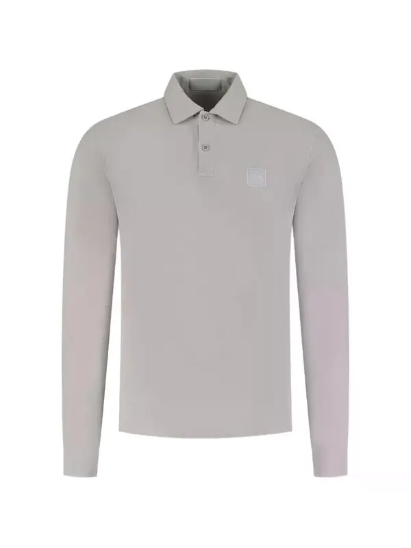 Stone Island Ghost Logo-patch Long-sleeve Polo Shirt