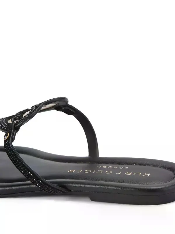 Kurt Geiger Embellished Heart T-bar Sandals - Black