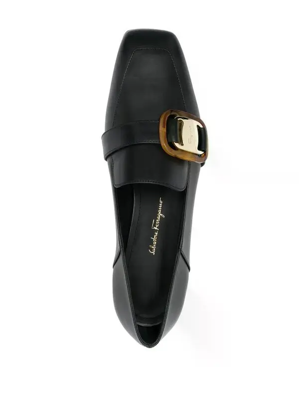 FERRAGAMO Logo-plaque Leather Loafers