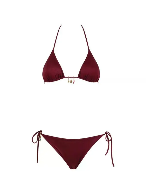 MC2 SAINT BARTH Charm-embellished Bikini - Red