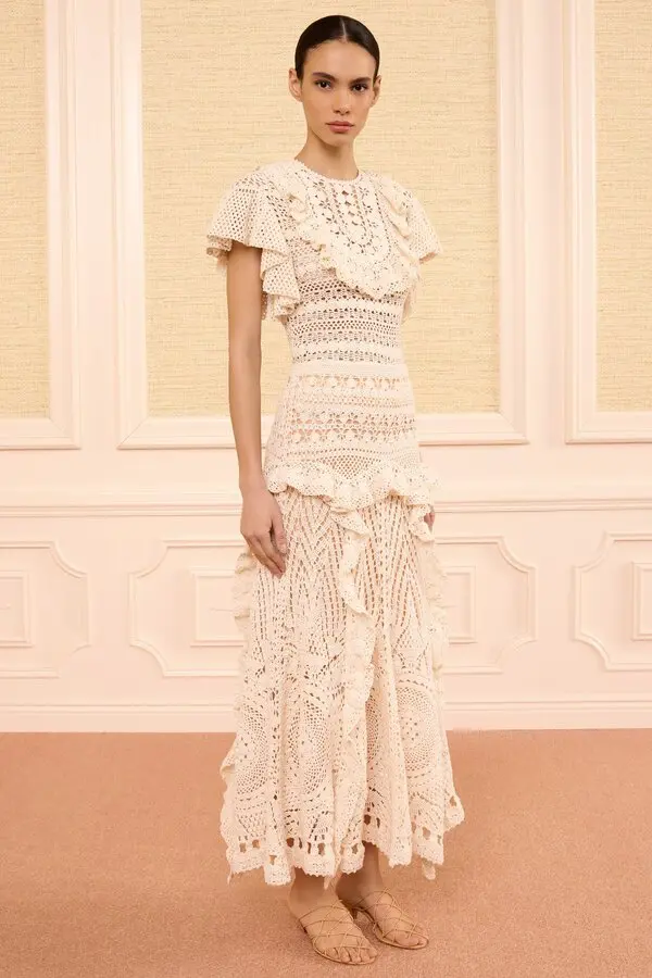 Ulla Johnson Floretta Crochet Midi Skirt