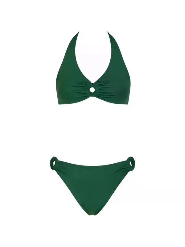 FISICO Halterneck Bikini With Ring Detail - Green
