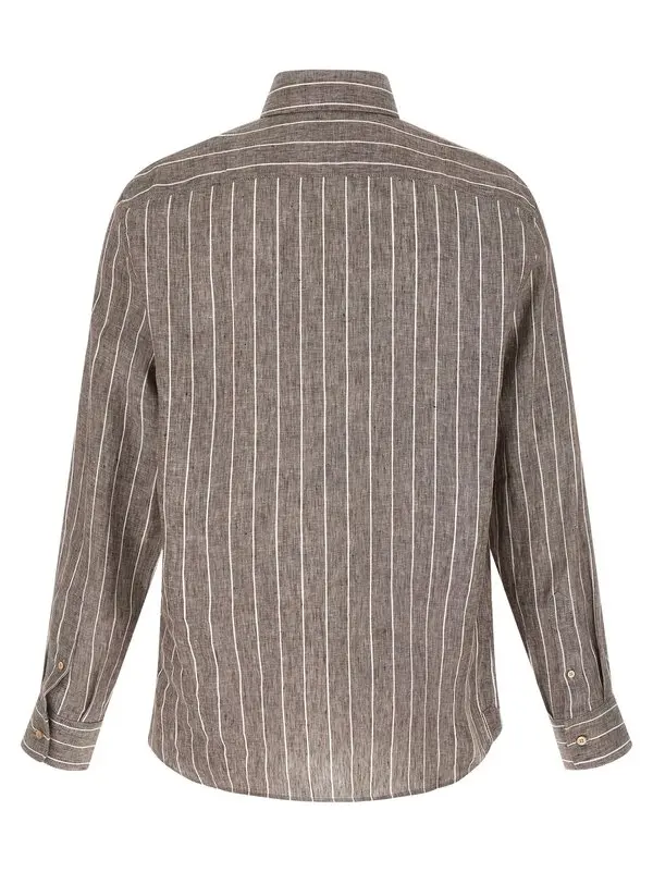 Brunello Cucinelli Pinstriped Canvas Shirt