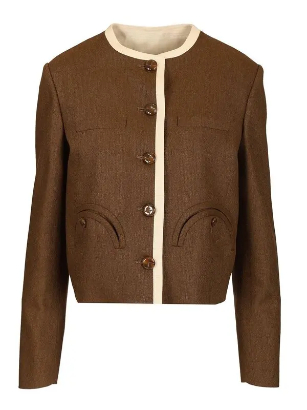 BLAZÉ MILANO Silk Bolero Jacket - Brown