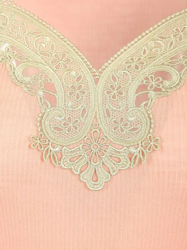Chloé Wool Rib Knit & Guipure Lace Sweater