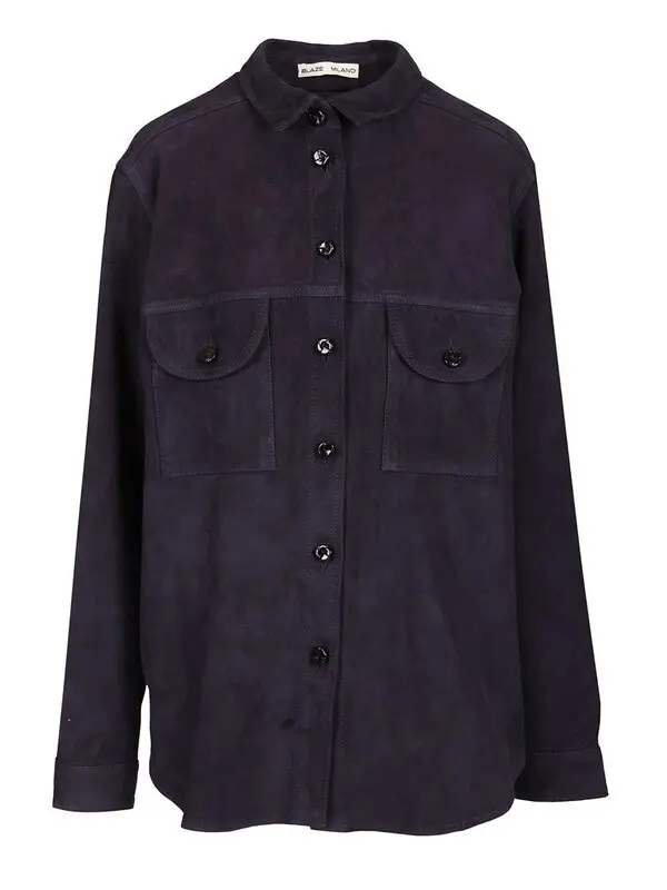 BLAZÉ MILANO Suede Shirt - Blue
