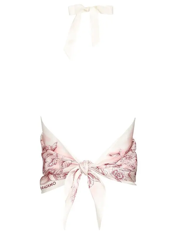 FERRAGAMO Silk Foulard Top With Ethnic Print - Multicolor