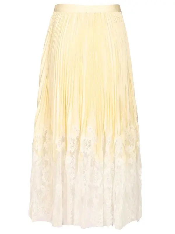 SELF-PORTRAIT Satin Lace Midi Skirt