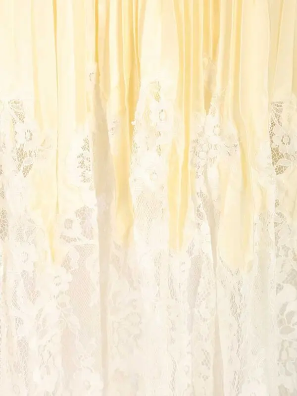 SELF-PORTRAIT Satin Lace Midi Skirt
