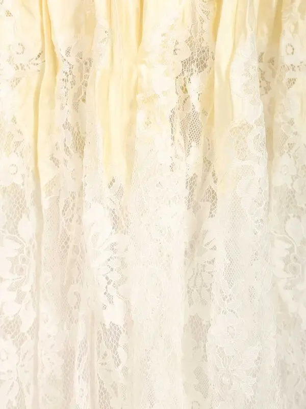 SELF-PORTRAIT Satin Lace Midi Skirt