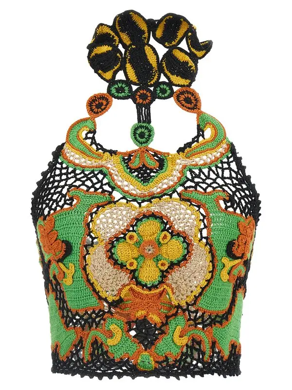 Etro Crochet Floral Pattern Top - Multicolor