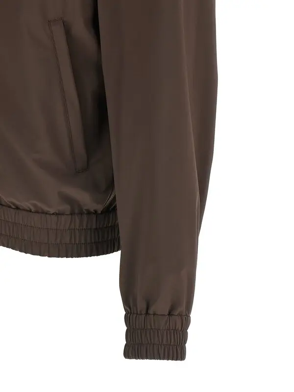 Brunello Cucinelli Water-repellent Zip-up Jacket With Removable Hood - Brown