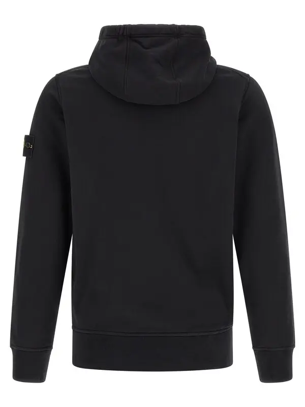 Stone Island 6100062 Garment-dyed Organic Cotton Hoodie - Black