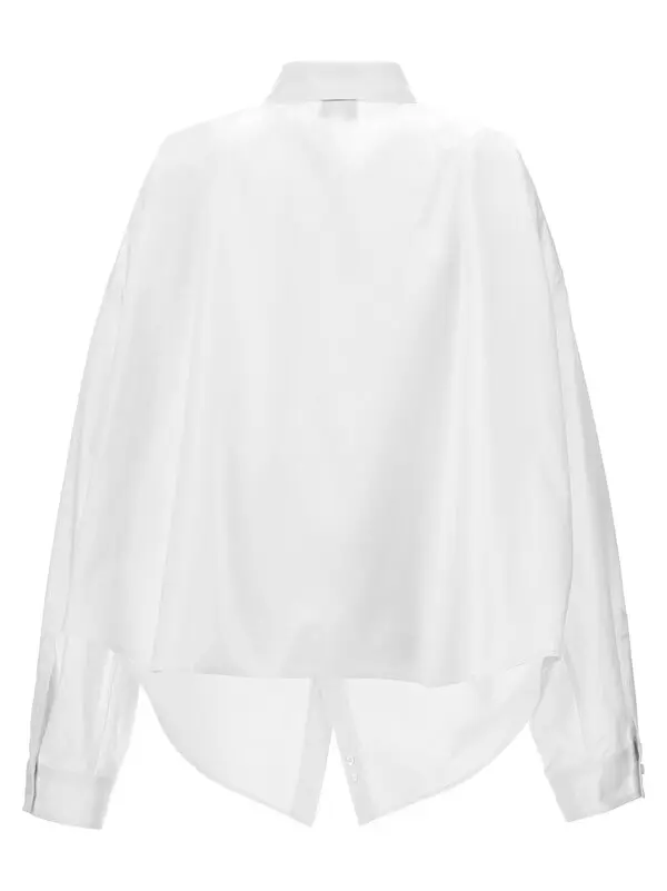 Balenciaga Asymmetrical Cotton Shirt With Logo Embroidery