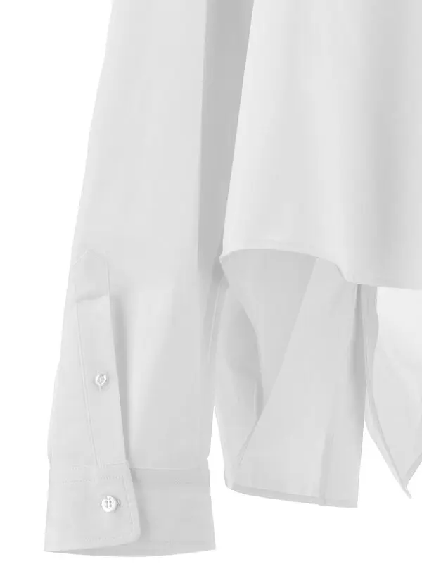 Balenciaga Asymmetrical Cotton Shirt With Logo Embroidery