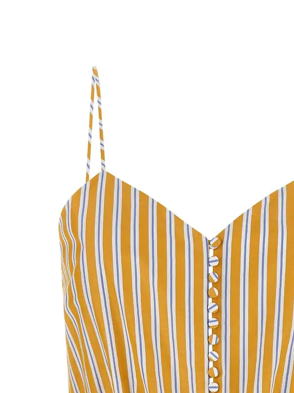 Andamane The Attico Celeste Striped Cotton Poplin Jumpsuit - Yellow
