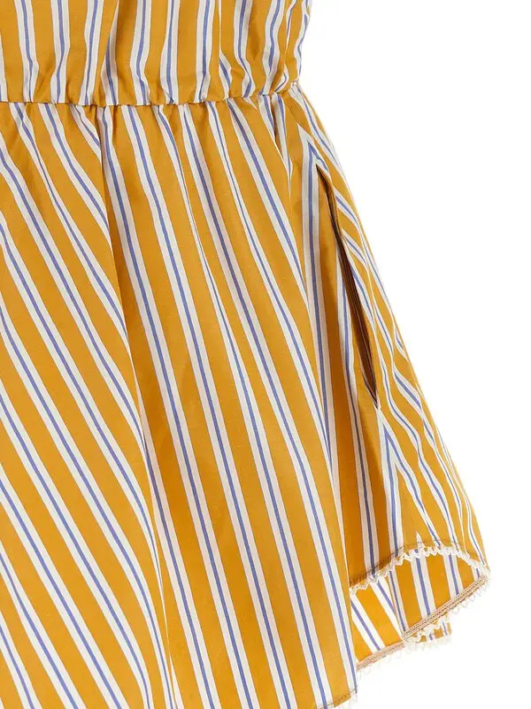 Andamane The Attico Celeste Striped Cotton Poplin Jumpsuit - Yellow