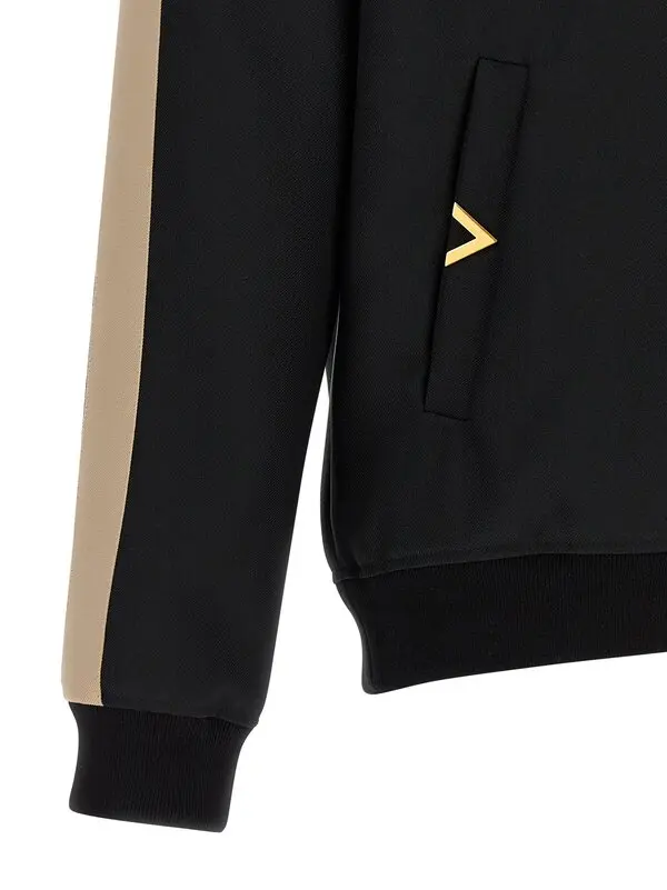 Valentino Garavani Vgold Tech Fabric Track Jacket - Black
