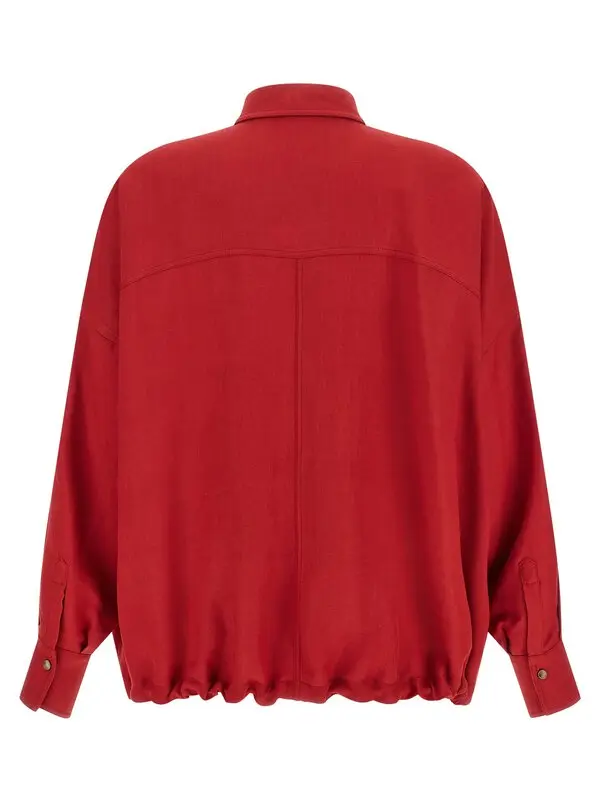 Brunello Cucinelli Linen Blend Twill Shirt - Red