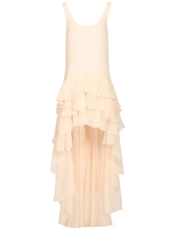 ROTATE BY BIRGER CHRISTENSEN Long Ruffle Dress - Cream
