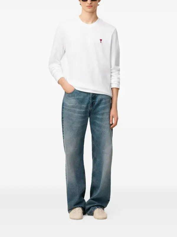 AMI Paris Long-sleeved T-shirt With Embroidered Logo