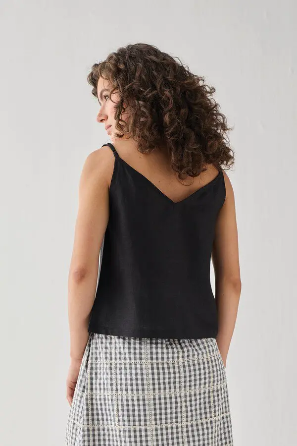 REISTOR Hemp Front Tie Cami Top