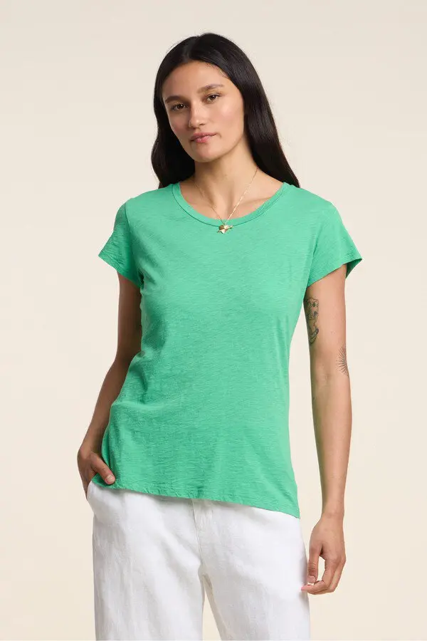 Velvet By Graham & Spencer Odelia Cotton Slub Tee - Green
