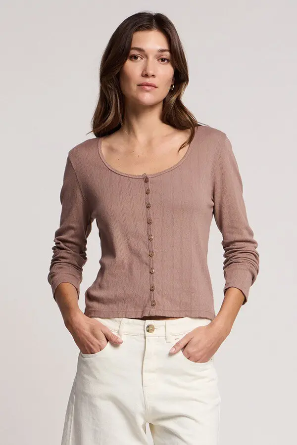 Velvet By Graham & Spencer Zelda Cardigan - Natural