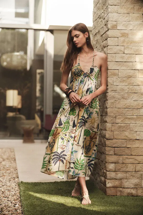 Velvet By Graham & Spencer Leyla Printed Cotton Maxi Dress - Stripe