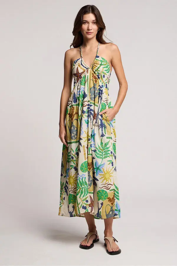 Velvet By Graham & Spencer Leyla Printed Cotton Voile Maxi Dress