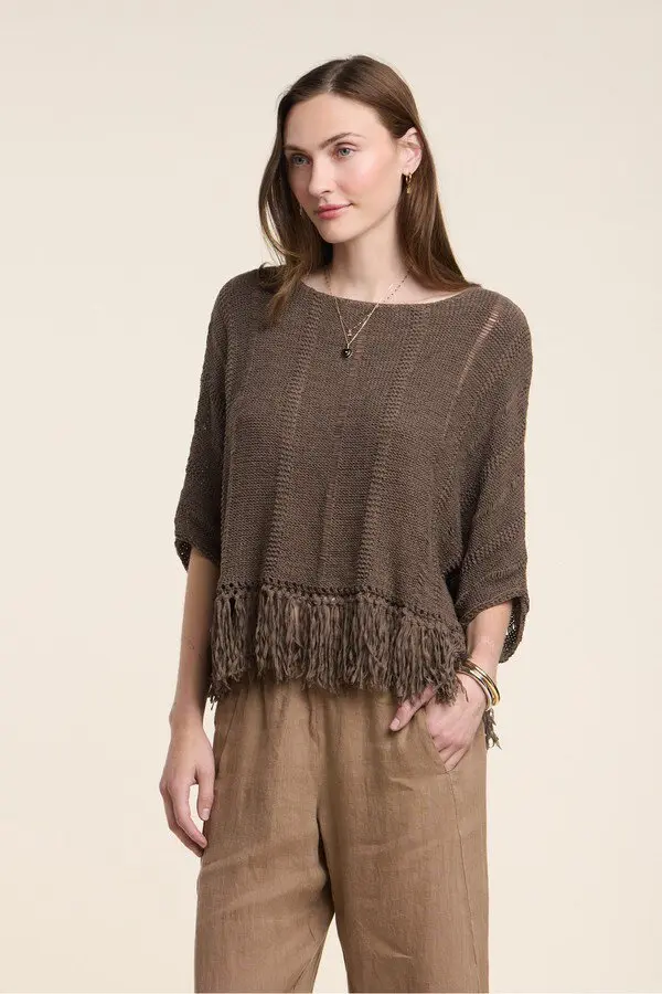 Velvet By Graham & Spencer Katarina Cotton Tape Sweater - Green
