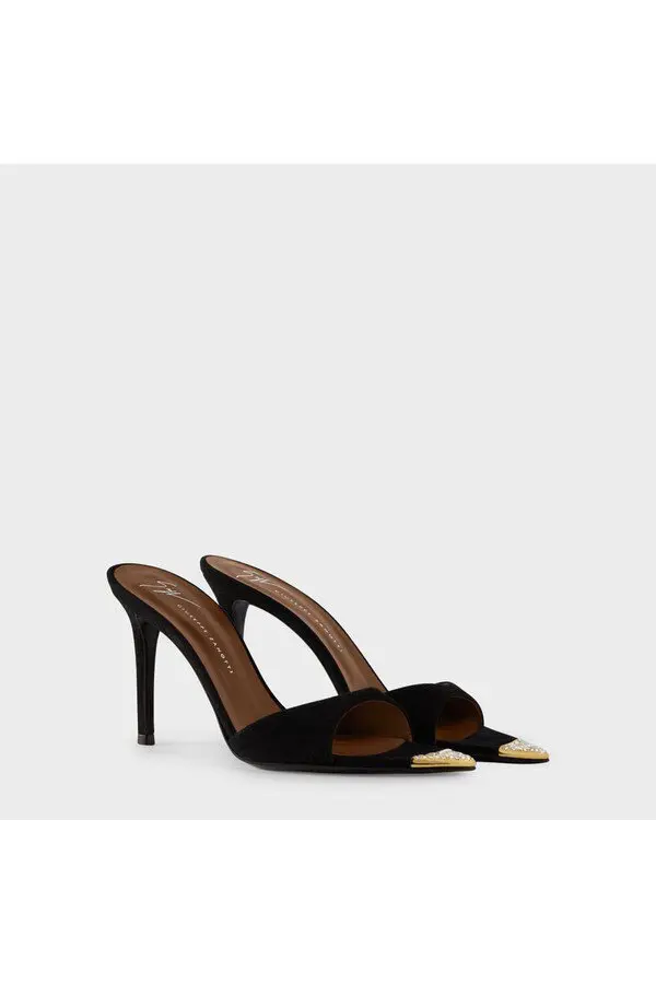GIUSEPPE ZANOTTI Intriigo Jewelry Mule 90 Suede Mules