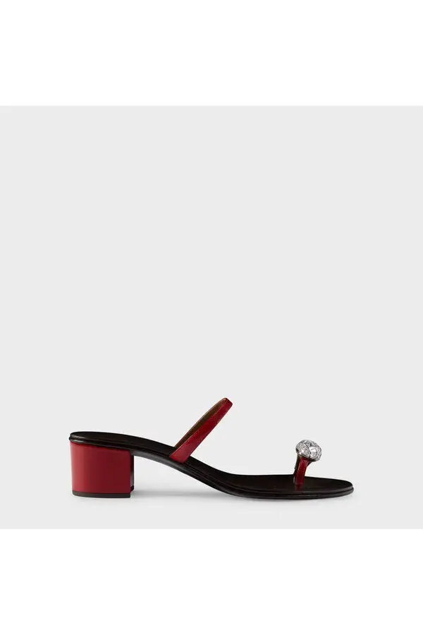 GIUSEPPE ZANOTTI Embellished Thong Sandals - Red
