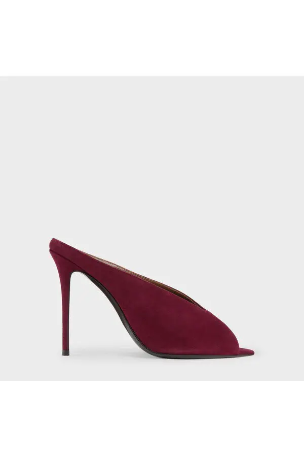 GIUSEPPE ZANOTTI Intriigo Cluedo 105 Suede Open-toe Mule Sandals - Burgundy