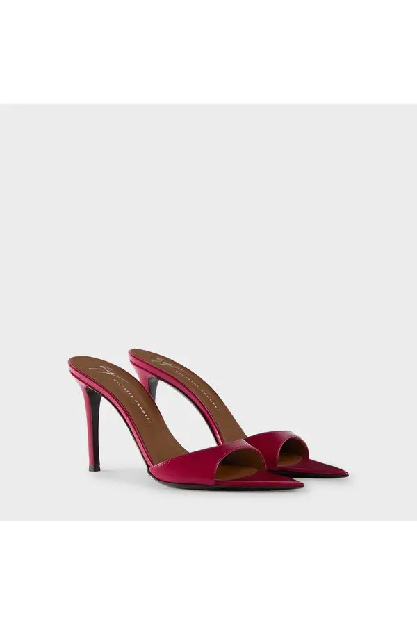 GIUSEPPE ZANOTTI Intriigo 90 Patent Leather Pointed Open-toe Mules - Brown
