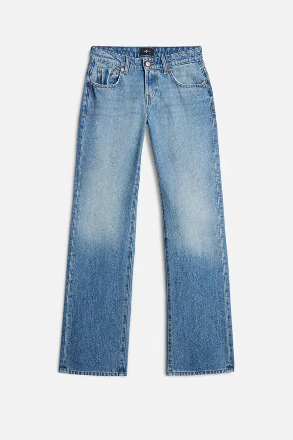 7 For All Mankind Low Straight Rigid Jeans - Denim