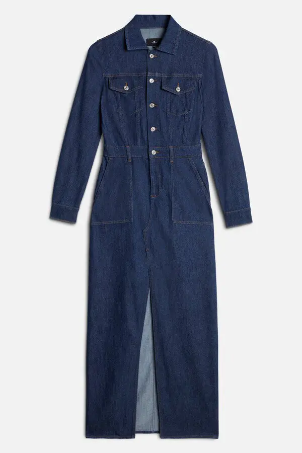 7 For All Mankind Utility Maxi Dress - Natural