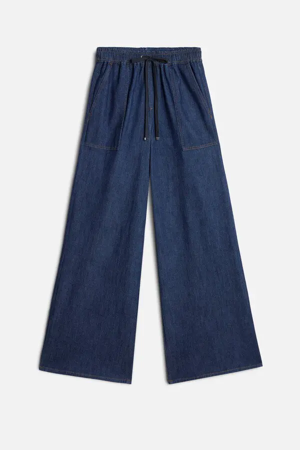 7 For All Mankind Utility Pull-on Wide Leg Jeans - Natural