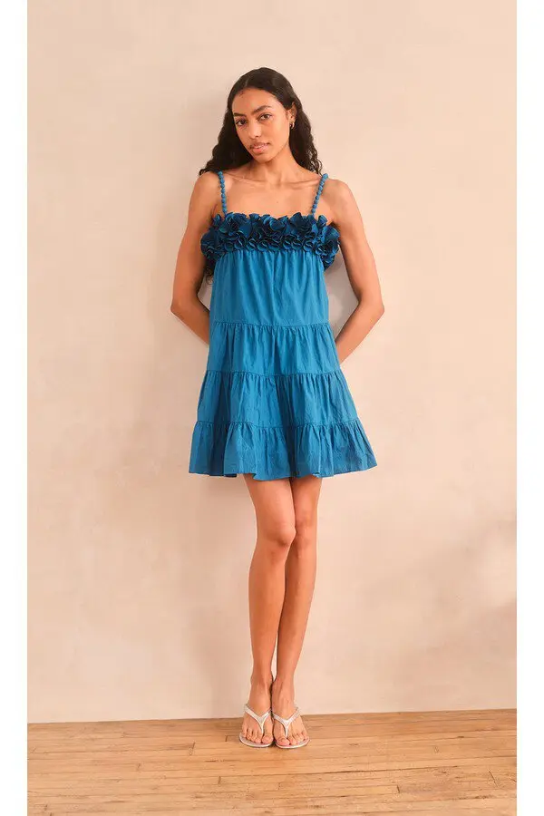 Saylor Carie Tiered Mini Dress With Ruffled Bodice