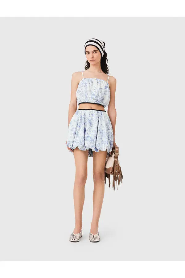 Maje Printed Balloon-effect Skirt - Stripe