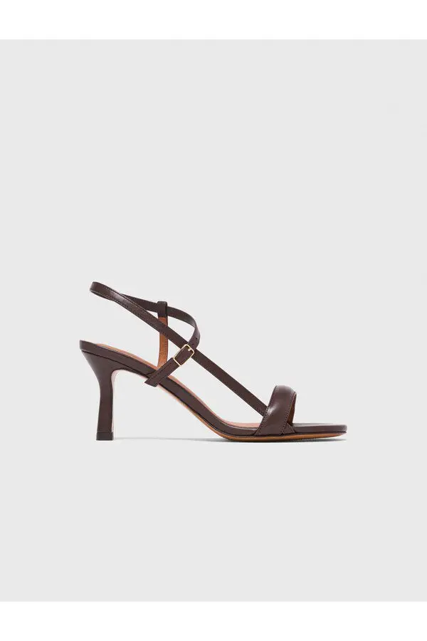 Maje Strappy Leather Heeled Sandals - Gold