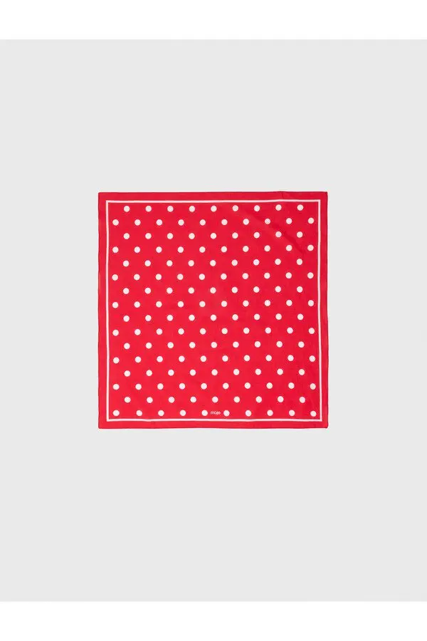 Maje Polka Dot Cotton Bandana - Red