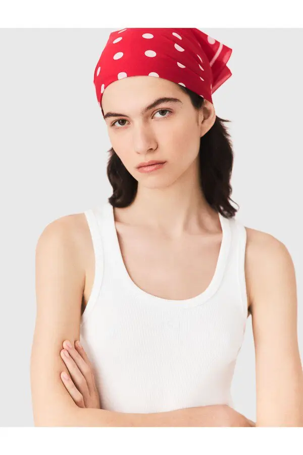 Maje Polka Dot Cotton Bandana