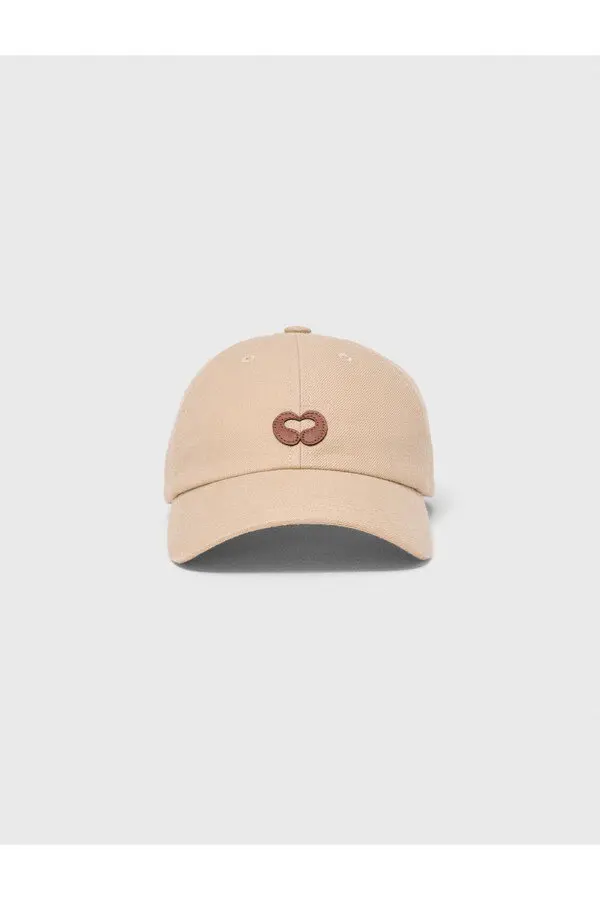 Maje Linen Blend Baseball Cap With Logo - Beige