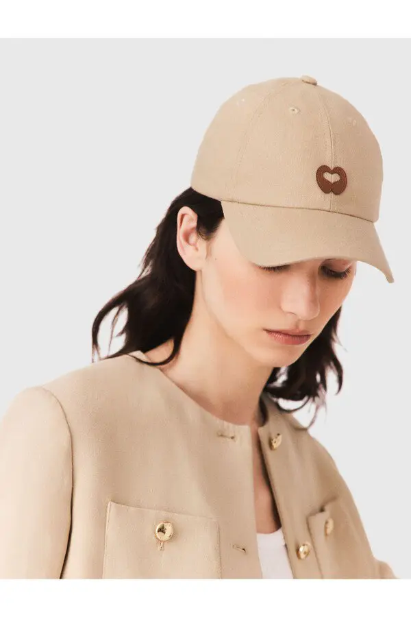 Maje Linen Blend Baseball Cap With Logo