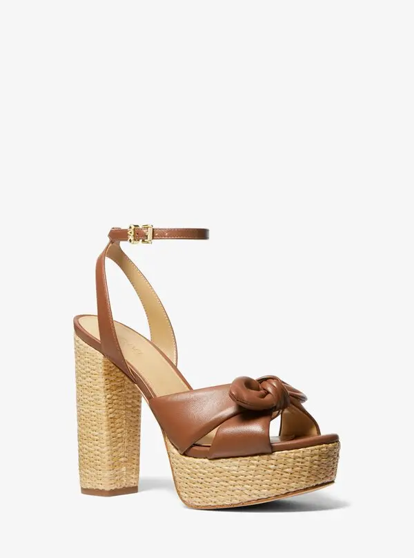 Michael Kors Sadie Leather Platform Sandal - Brown