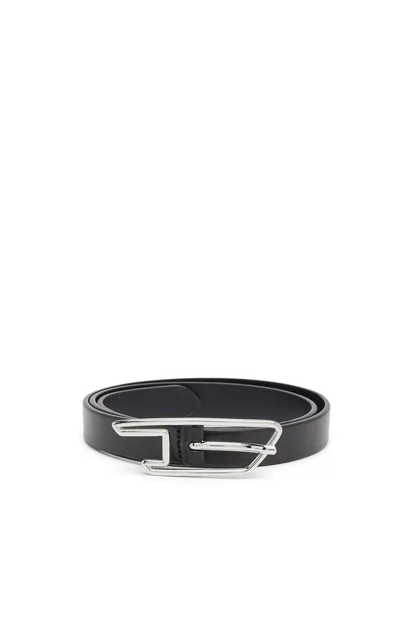 DIESEL® 2cm Belt In Pull-up Leather With D Buckle - Black