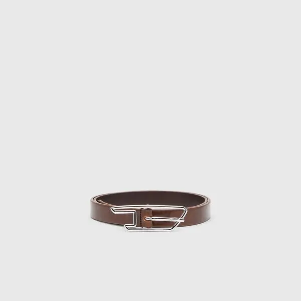 DIESEL® Leather Belt With D Buckle - Brown
