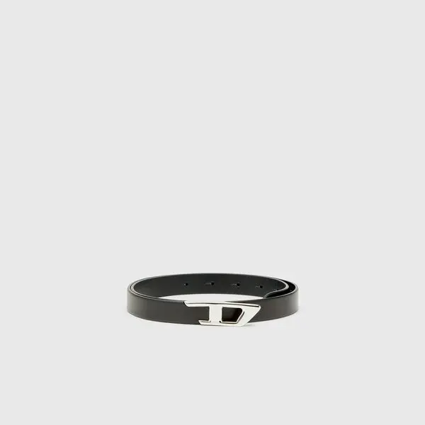 DIESEL® D Buckle Leather Belt - Black